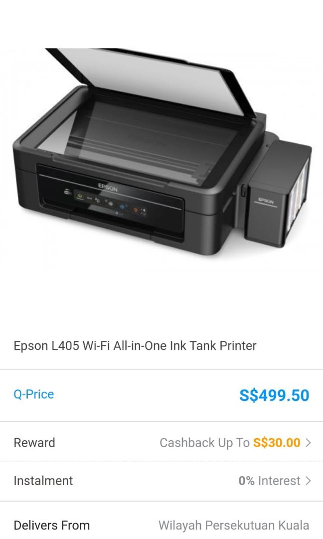 EPSON L405 WI-FI ALL-IN-ONE INK TANK PRINTER, Computers & Tech ...