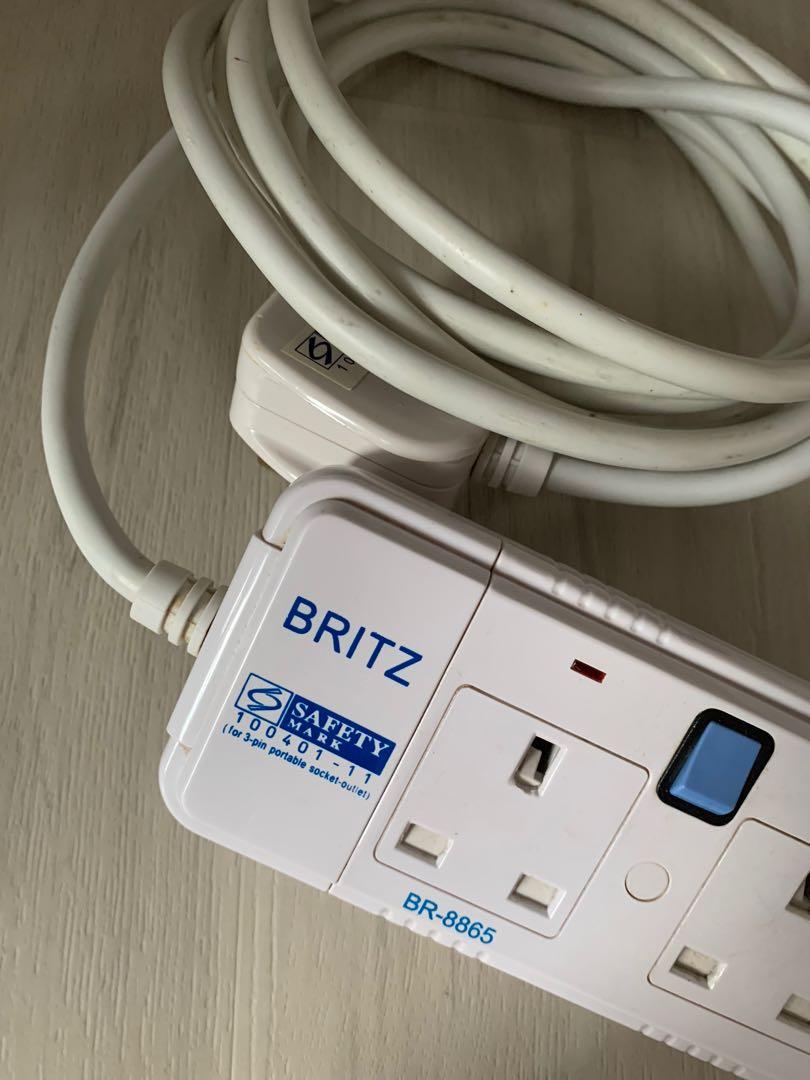 Extension Socket Britz 3m, TV & Home Appliances, Electrical, Adaptors ...