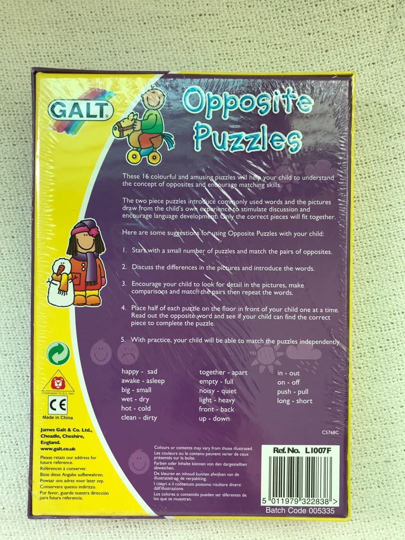Galt Educational Puzzle - Opposite Words Y3-5, Hobbies & Toys, Toys & Games on Carousell