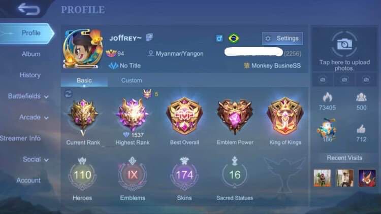 High Points Win Rates Mobile Legends Account Chou KOF Gusion KOF, Video ...