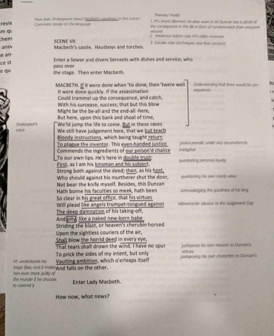 IGCSE literature Macbeth notes, Hobbies & Toys, Books & Magazines ...