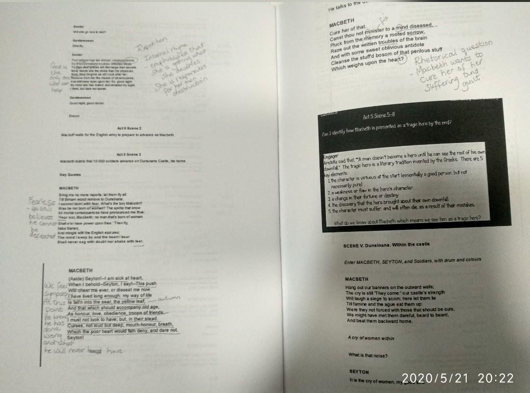 IGCSE literature Macbeth notes, Hobbies & Toys, Books & Magazines ...