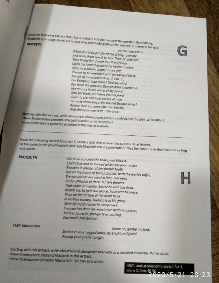 IGCSE literature Macbeth notes, Hobbies & Toys, Books & Magazines ...