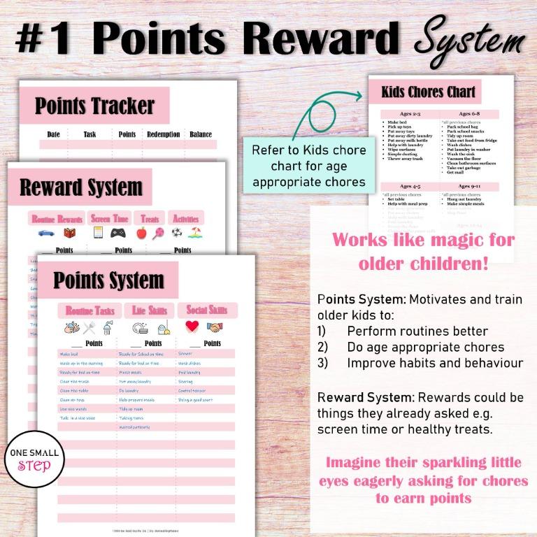 Kids Reward Chart System for Toddlers Preschoolers, Child Behavior ...