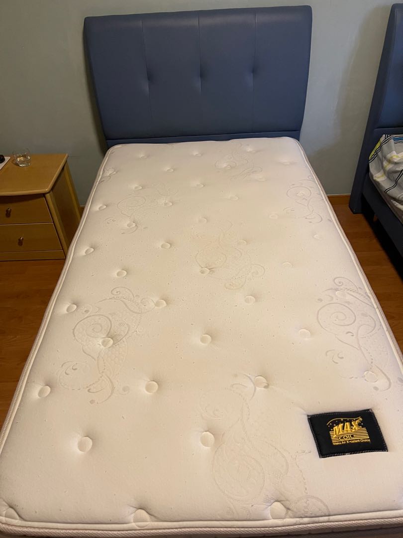 Maxcoil Super Single Bed Frame with Mattress Set, Furniture & Home ...