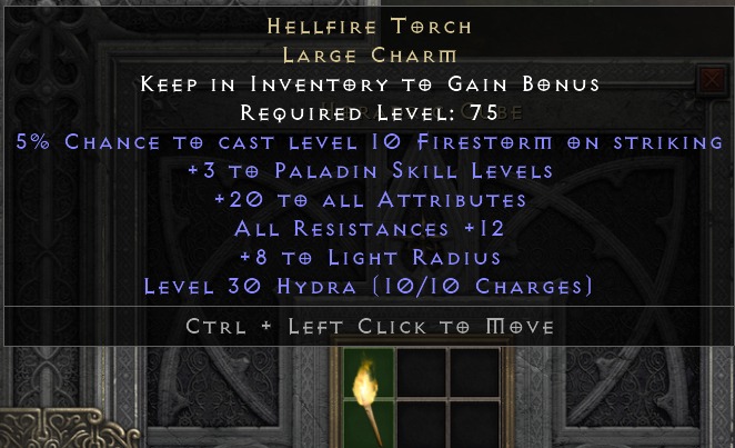 *UPDATED listing in description* Paladin Hellfire Torch - Diablo 2 ...