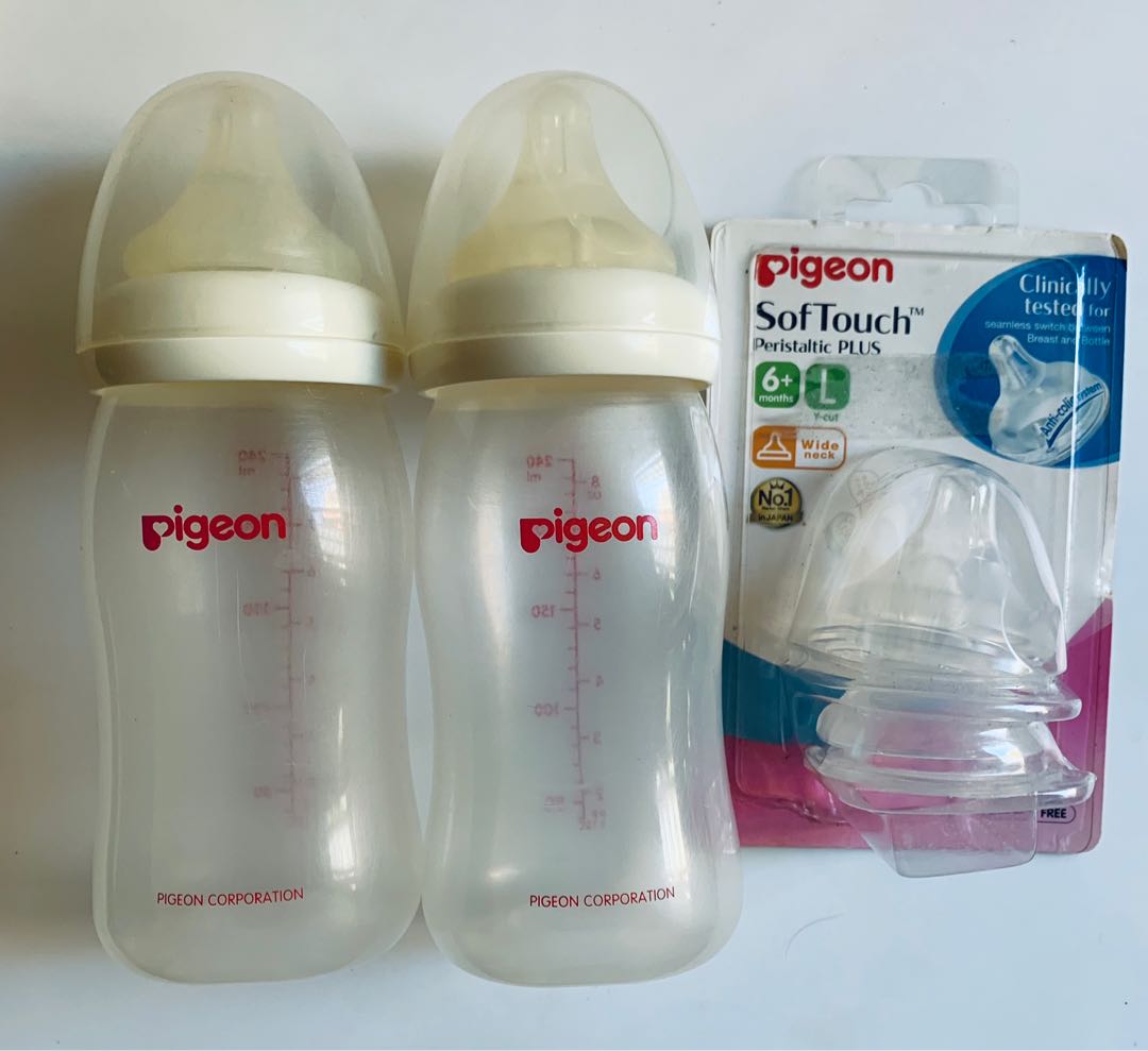 Pigeon SoftTouch Peristaltic bottles with brand new teats, Babies ...