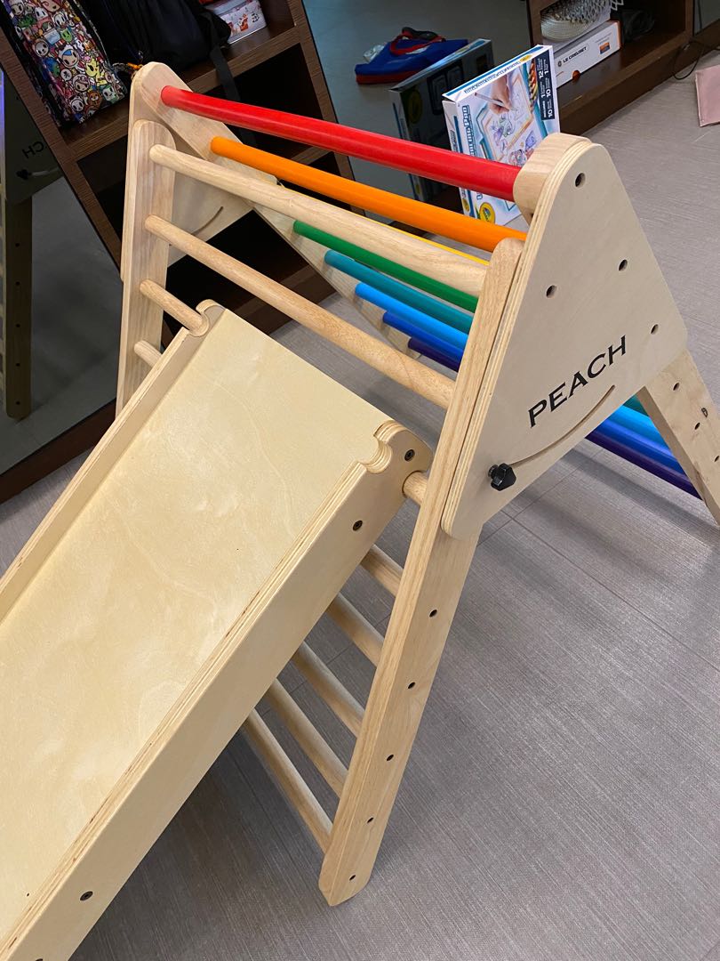 Pikler triangle with ramp and climbing wall, Babies & Kids, Infant ...