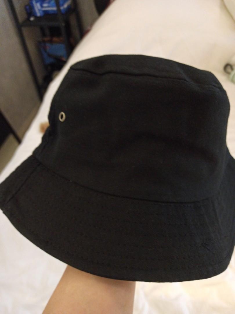 Plain black bucket hat, Men's Fashion, Watches & Accessories, Caps ...