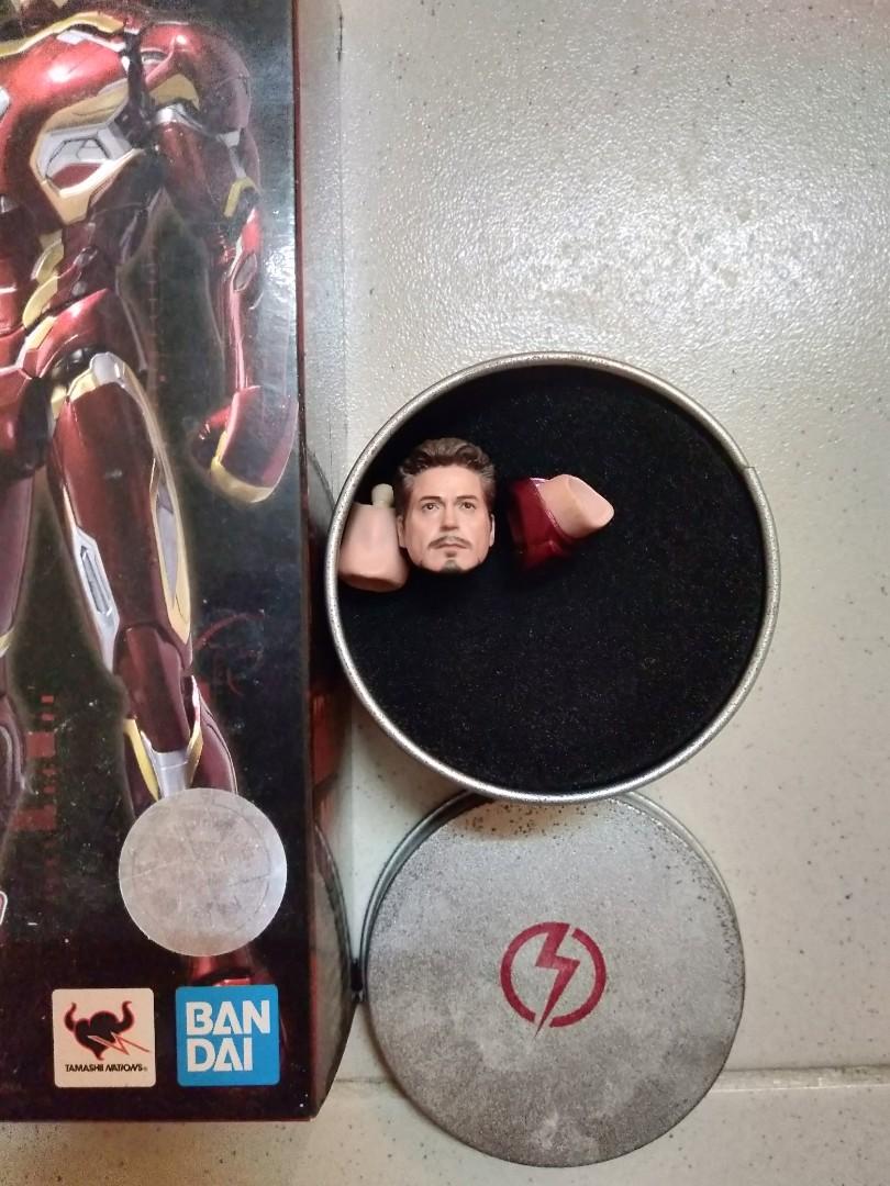 SHF Iron Man Mark 45 with Manipple Studio Tony Stark head set, Hobbies ...
