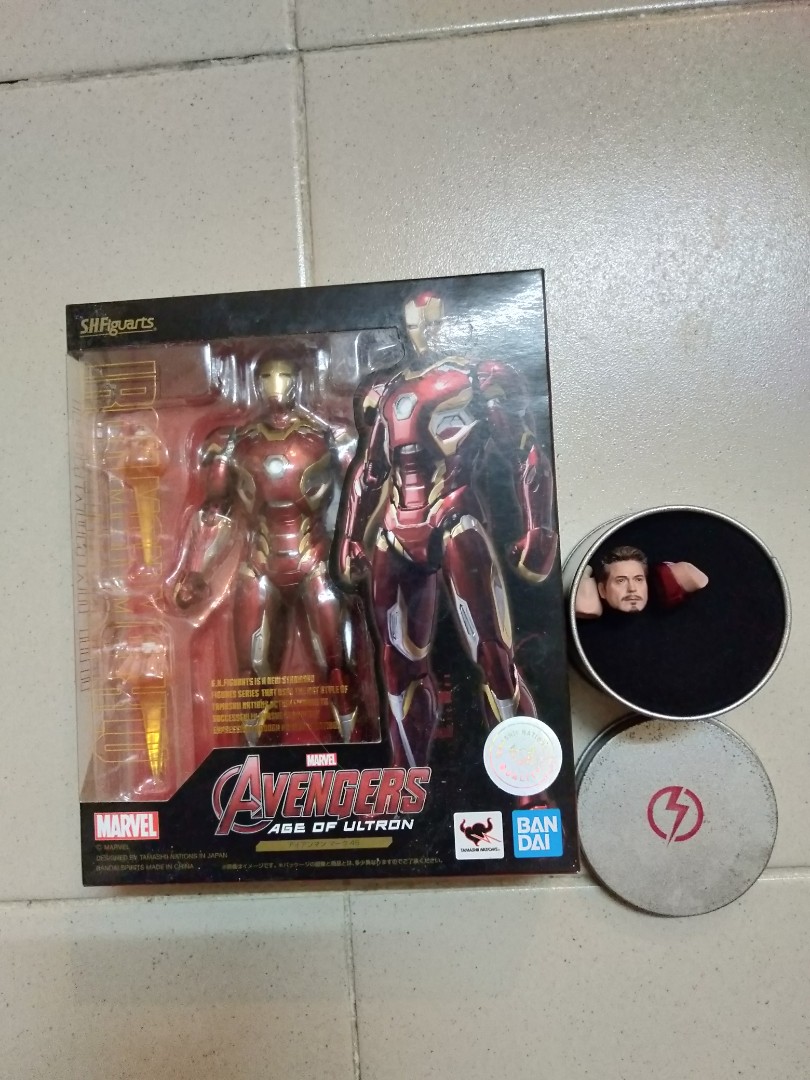 SHF Iron Man Mark 45 with Manipple Studio Tony Stark head set, Hobbies ...