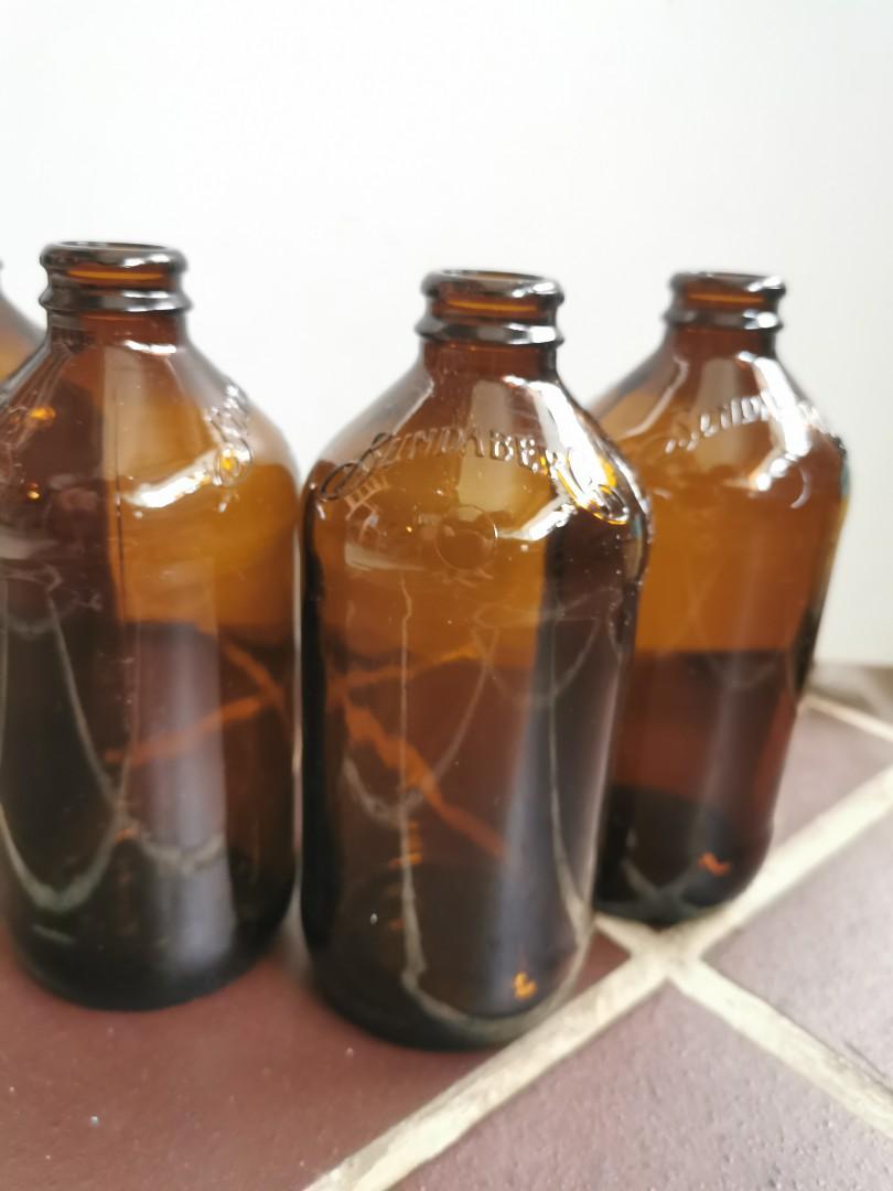 Vintage brown glass bottles: wedding/Party Deco, Furniture & Home ...