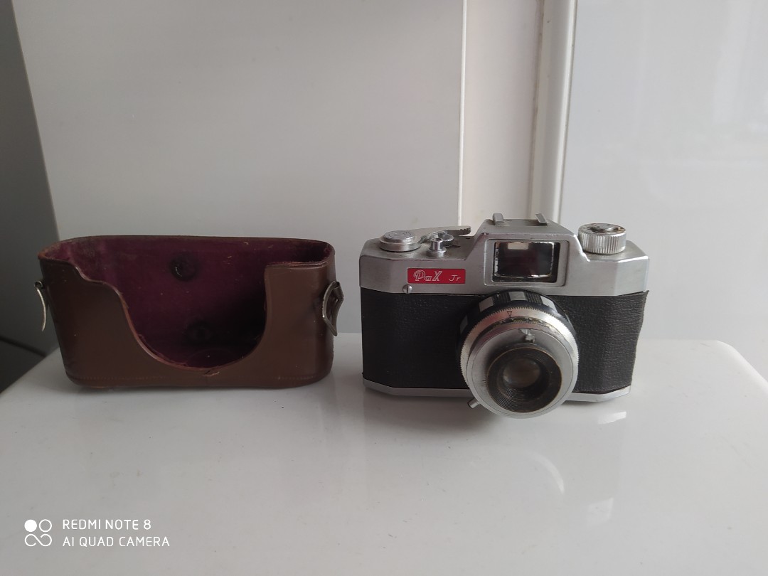 Vintage Camera #86..Pax Junior with lens..working..film camera..chrome ...