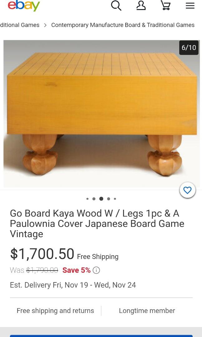 Vintage Japan Go Board Table ( Solid Hardwood/ Footed) on Carousell