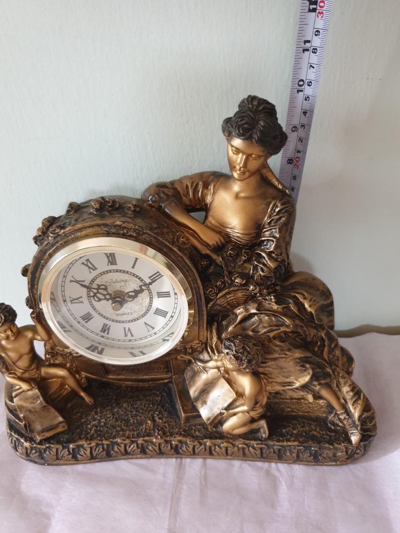 Vintage Juliana Bronze Figurine with Clock, Hobbies & Toys, Memorabilia ...