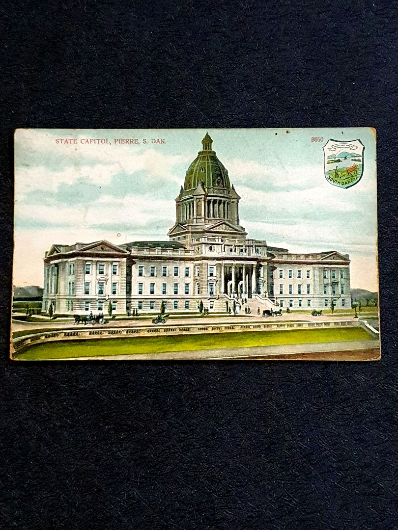 Vintage US 1915 Postcard: State Capitol, Pierre, South Dakorta. #stamps ...
