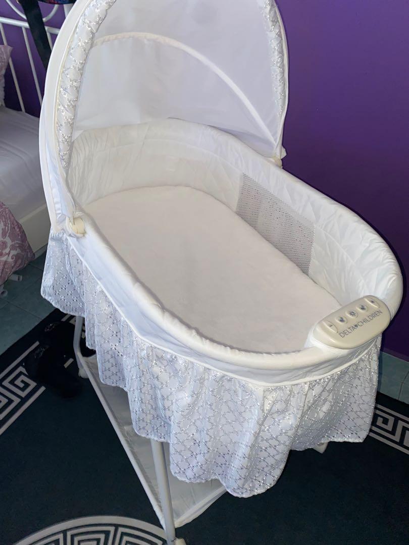 White bassinet with wheels, Babies & Kids, Baby Nursery & Kids ...