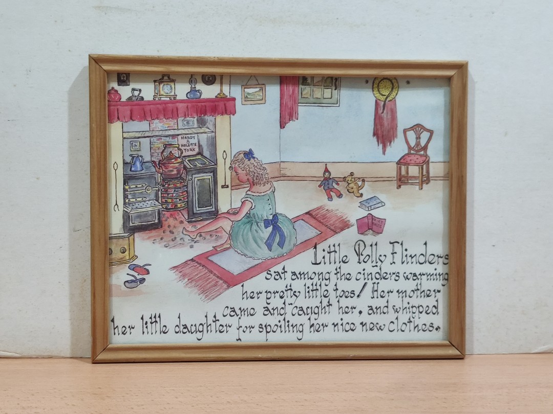Wooden Picture Frame Nursery Rhymes Little Polly Flinders, Furniture ...