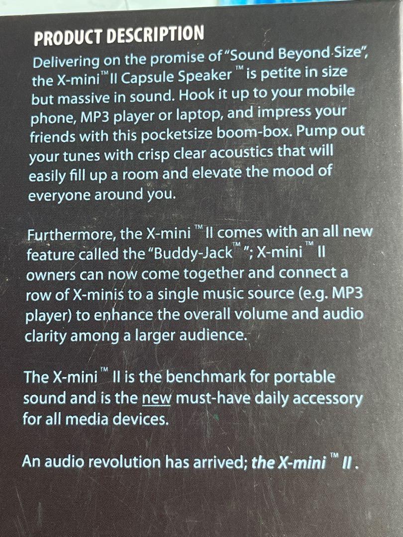 X-mini Xmini II 2nd Generation Capsule Speaker, Audio, Soundbars ...