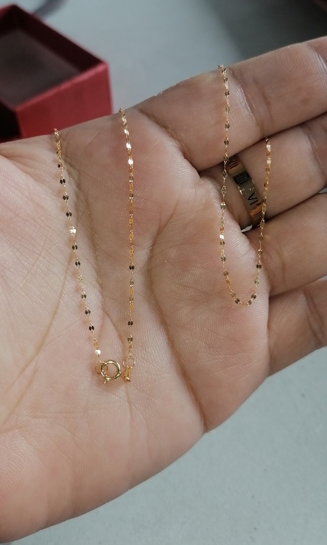 18k Real Gold Dancing Chain, Luxury, Accessories on Carousell