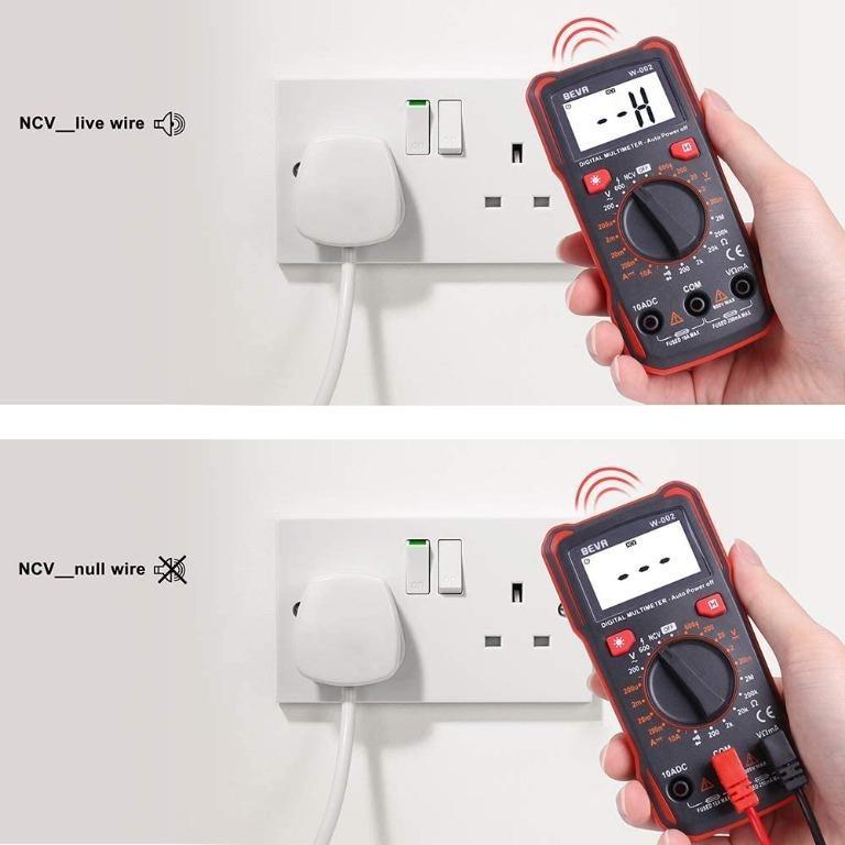 BEVA (W-002) Digital Multimeter Continuity Tester Voltmeter, AC/DC ...