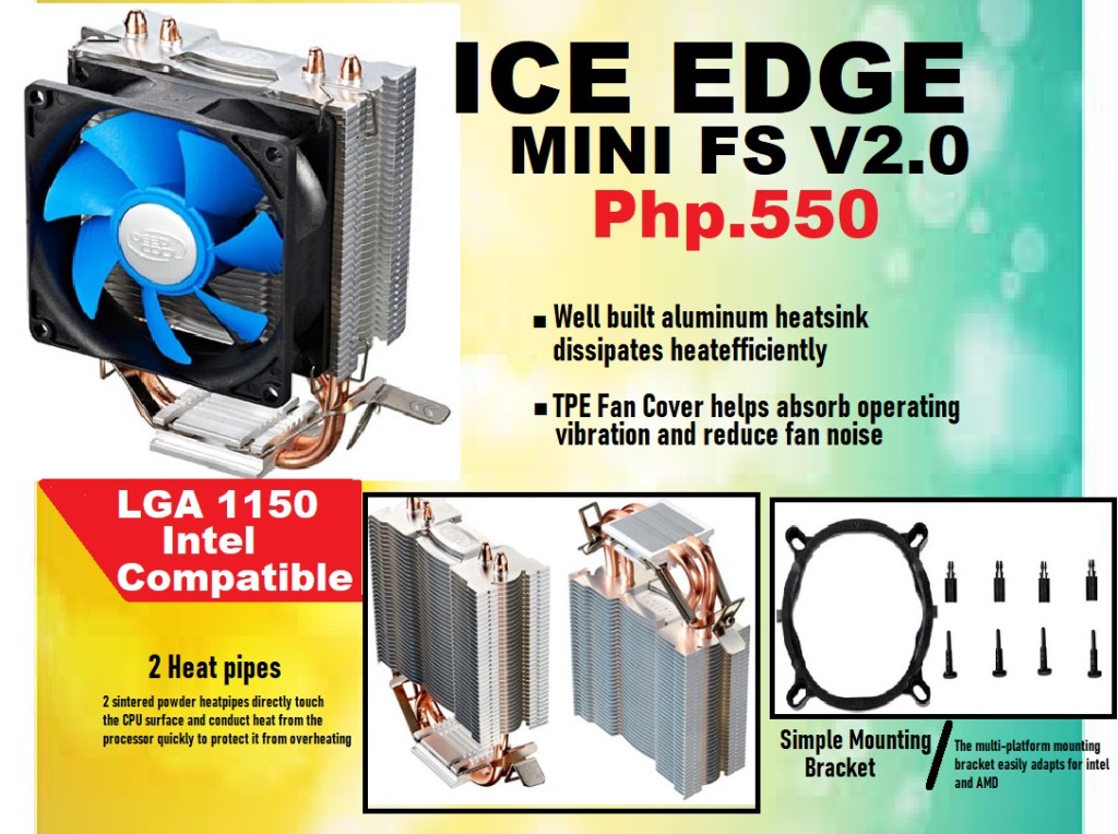 Brandnew DeepCool ICE EDGE MINI FS V2.0 CPU Air Coolers, Computers & Tech, Parts & Accessories ...
