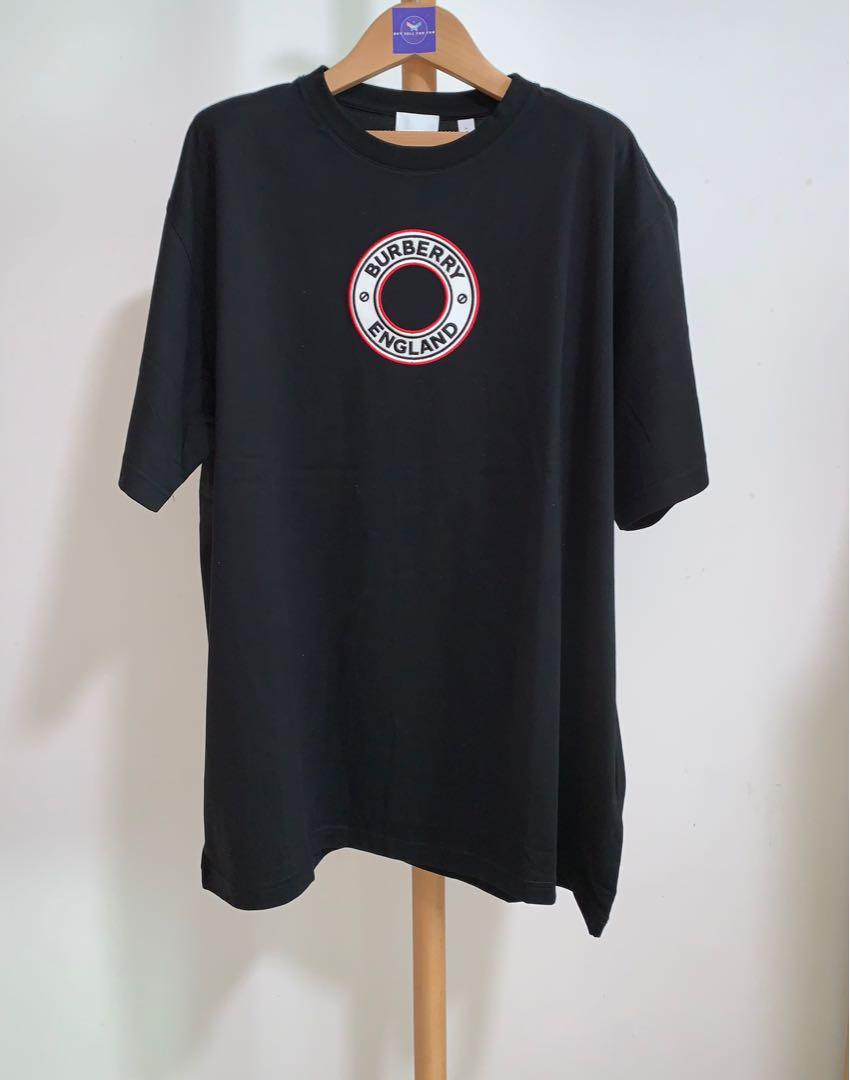 Burberry Circle Logo Black Tee, Men's Fashion, Tops & Sets, Tshirts ...