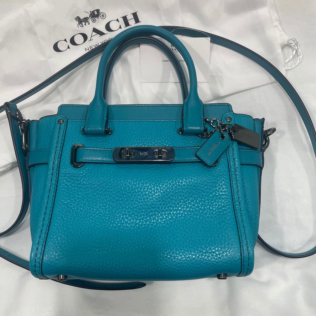 Coach turquoise blue Swagger 21, Luxury, Bags & Wallets on Carousell