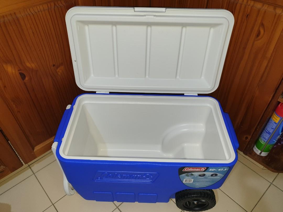 Coleman Ice Box Wheeled Cooler Chiller 47.3L/ 50 quarts, Sports ...