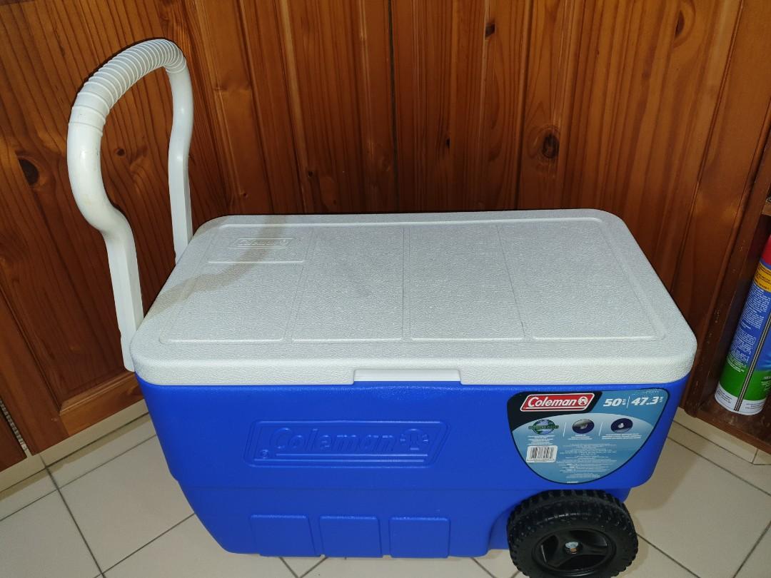 Coleman Ice Box Wheeled Cooler Chiller 47.3L/ 50 quarts, Sports ...