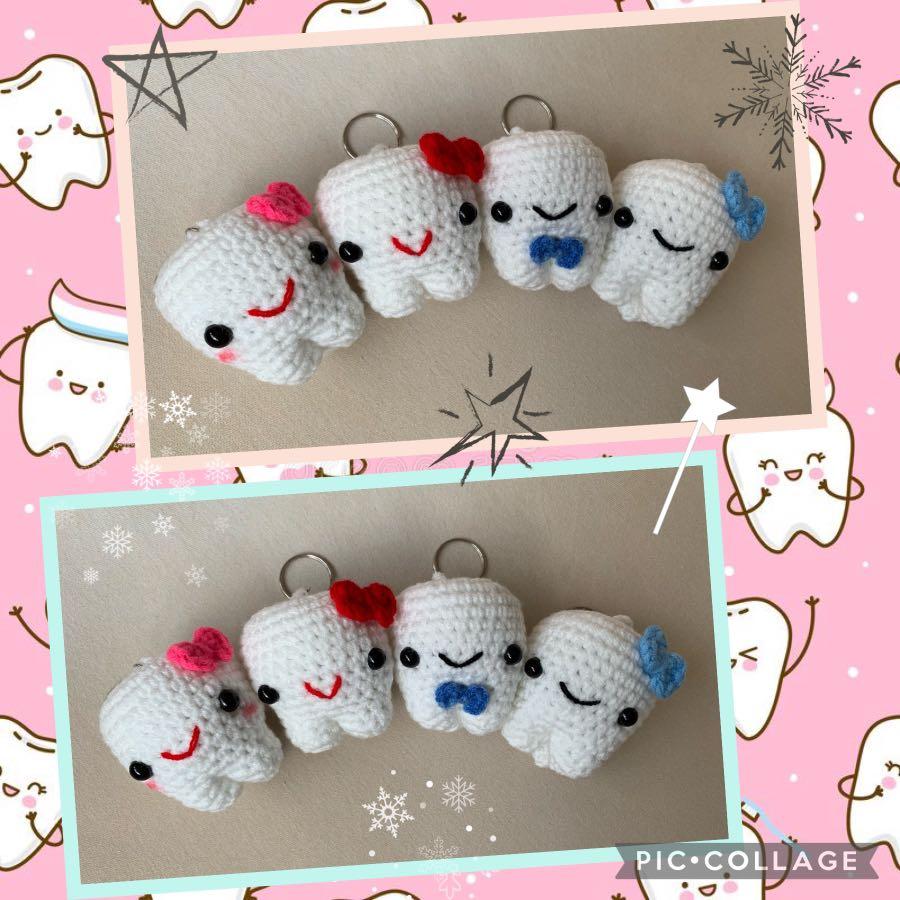 Crochet Tooth | Handmade Crochet Amigurumi | Keychain | Gift, Hobbies ...