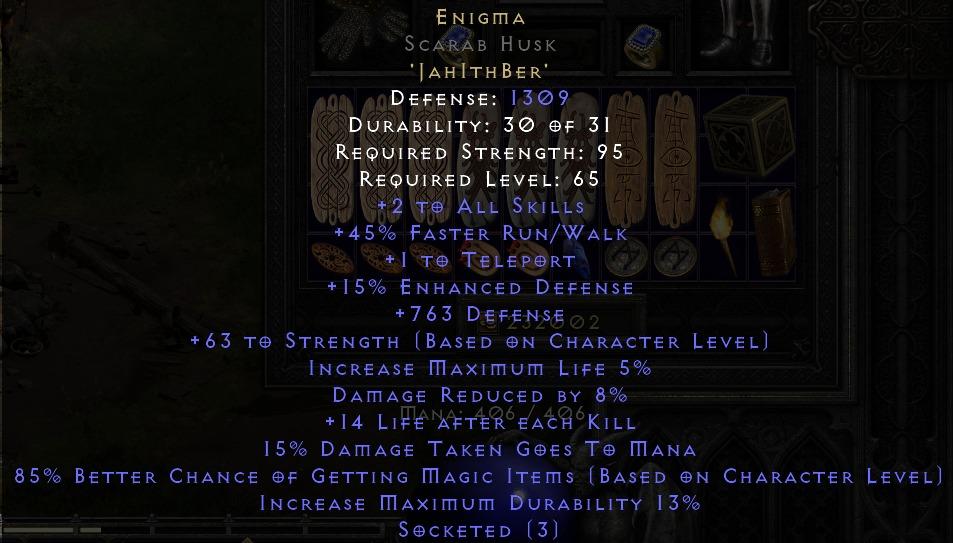 D2R - Enigma (15%ED Base), Video Gaming, Gaming Accessories, In-Game ...