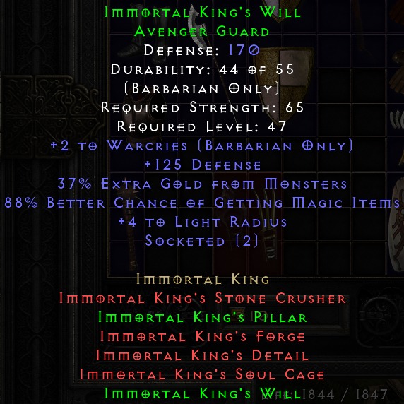 D2R - Immortal King Helm Perfect, Video Gaming, Gaming Accessories, In ...