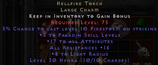D2R - Paladin Torch Pally PTorch 17/16, Video Gaming, Gaming ...