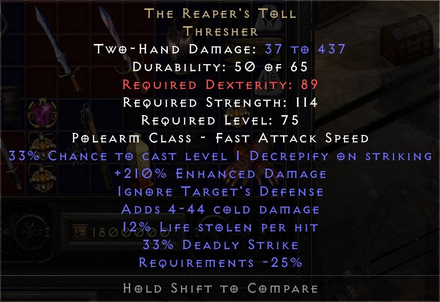 D2R - Reapers Toll Thresher, Video Gaming, Gaming Accessories, In-Game ...