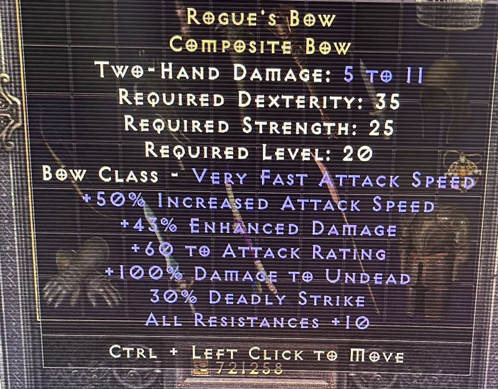 D2R ROGUE BOW PC VERSION**, Video Gaming, Gaming Accessories, In-Game ...
