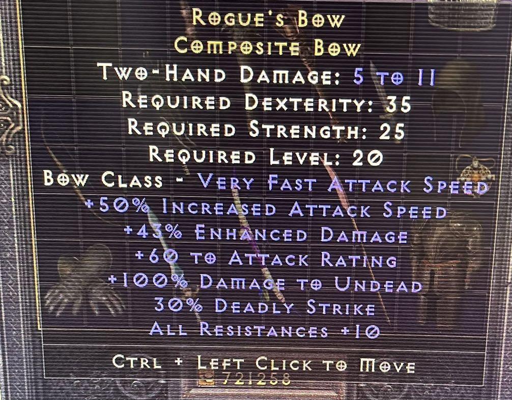 D2R ROGUE BOW PC VERSION**, Video Gaming, Gaming Accessories, In-Game ...