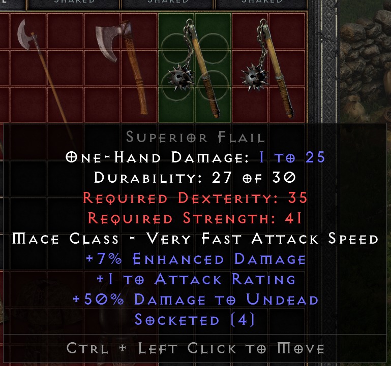 D2R Superior Flail 7ed 4OS 超強連枷 7ed 4洞, 興趣及遊戲, 玩具 & 遊戲類 - Carousell