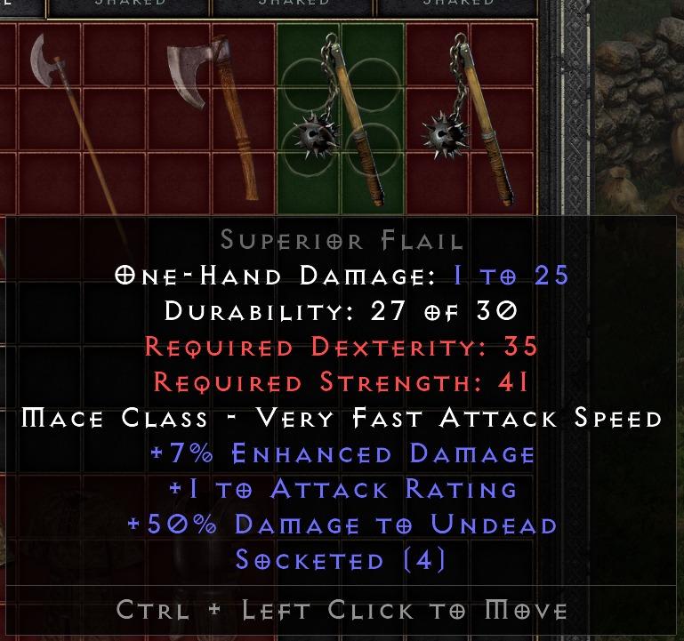 D2R Superior Flail 7ed 4OS 超強連枷 7ed 4洞, 興趣及遊戲, 玩具 & 遊戲類 - Carousell