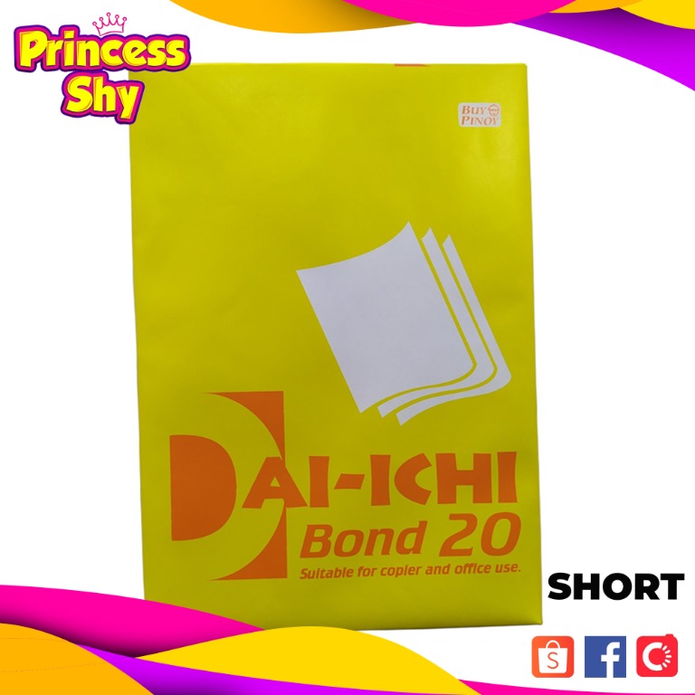Dai-ichi Bond Paper Substance 20 70 GSM 500pcs, Short/Letter or Long ...
