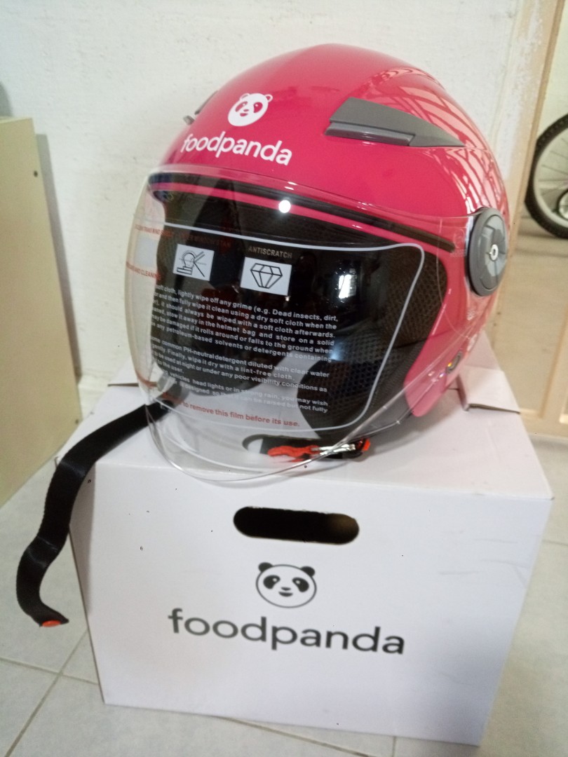 Foodpanda helmet size M, Motorcycles, Motorcycle Accessories on Carousell