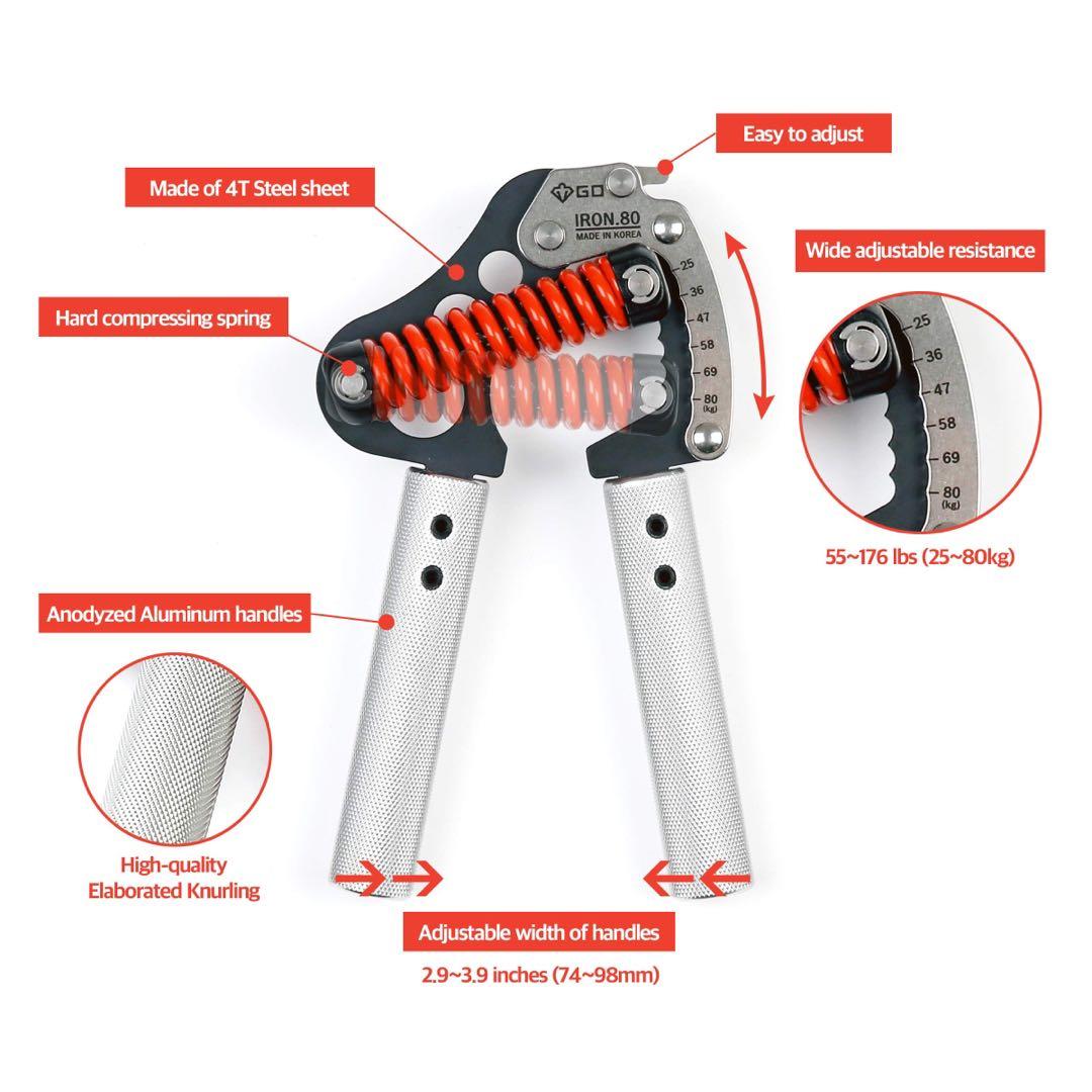 GD Iron Grip Metal Hand Grip Exerciser Strengthener (Adjustable Hand ...