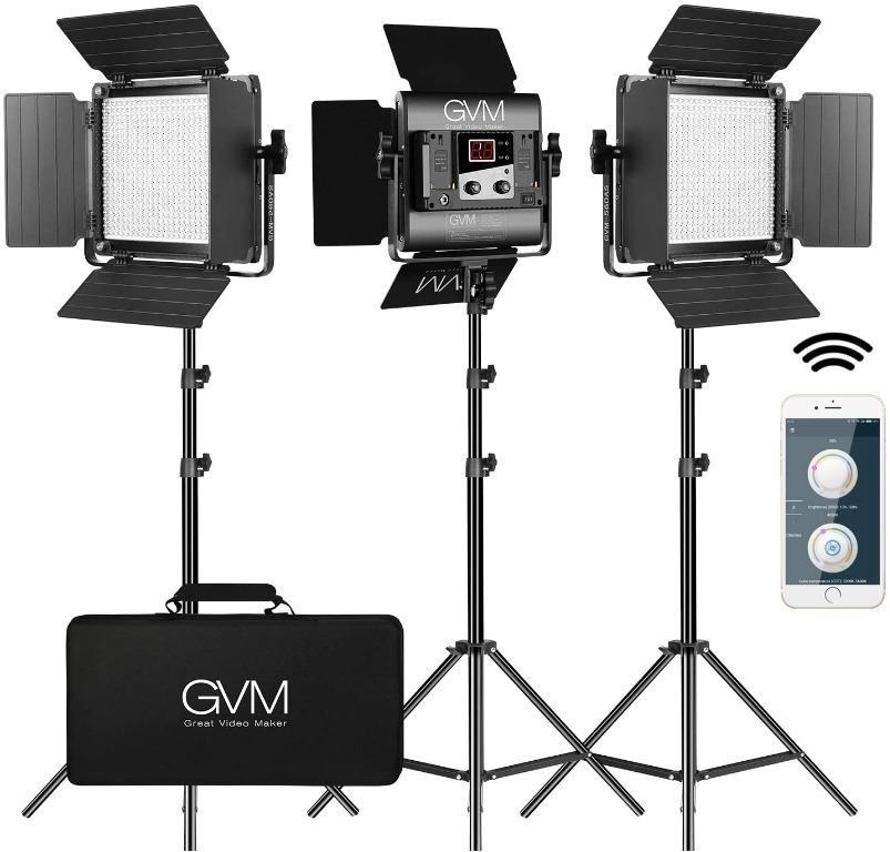 GVM 560AS LED Video Light, Dimmable Bi-Color, 3 Packs Photography ...