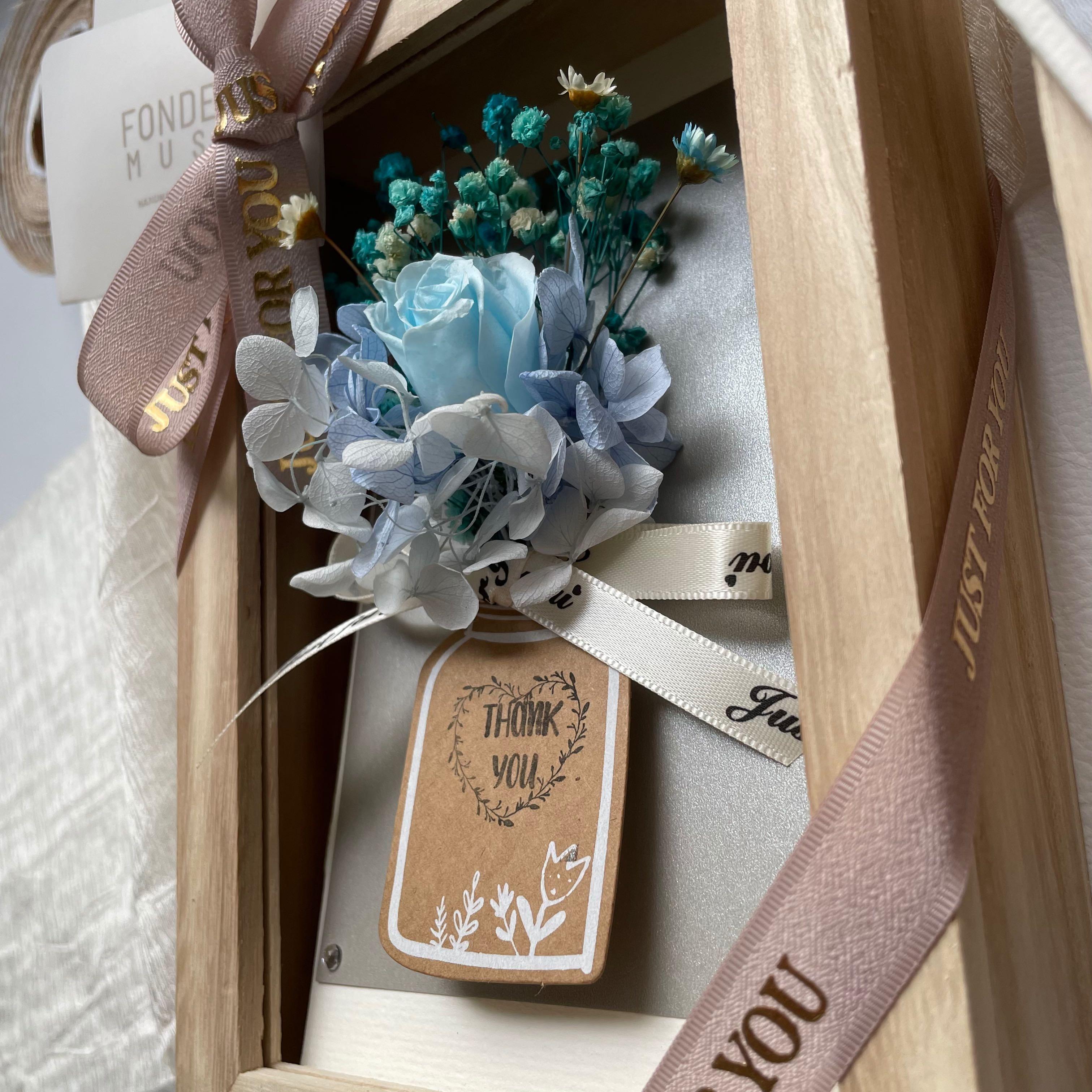 Handmade Real Dried Flower and Preserved Rose Bouquet Card - Happy ...