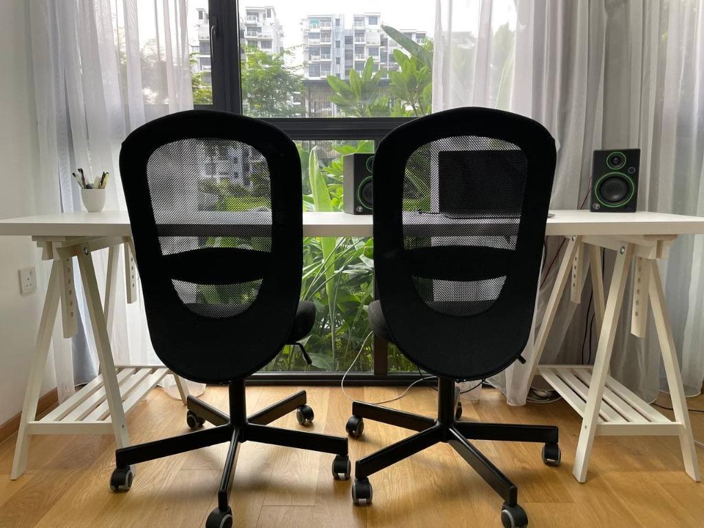 IKEA Lagkapten / Mittback Trestle Desk, White, 2m, Furniture & Home ...