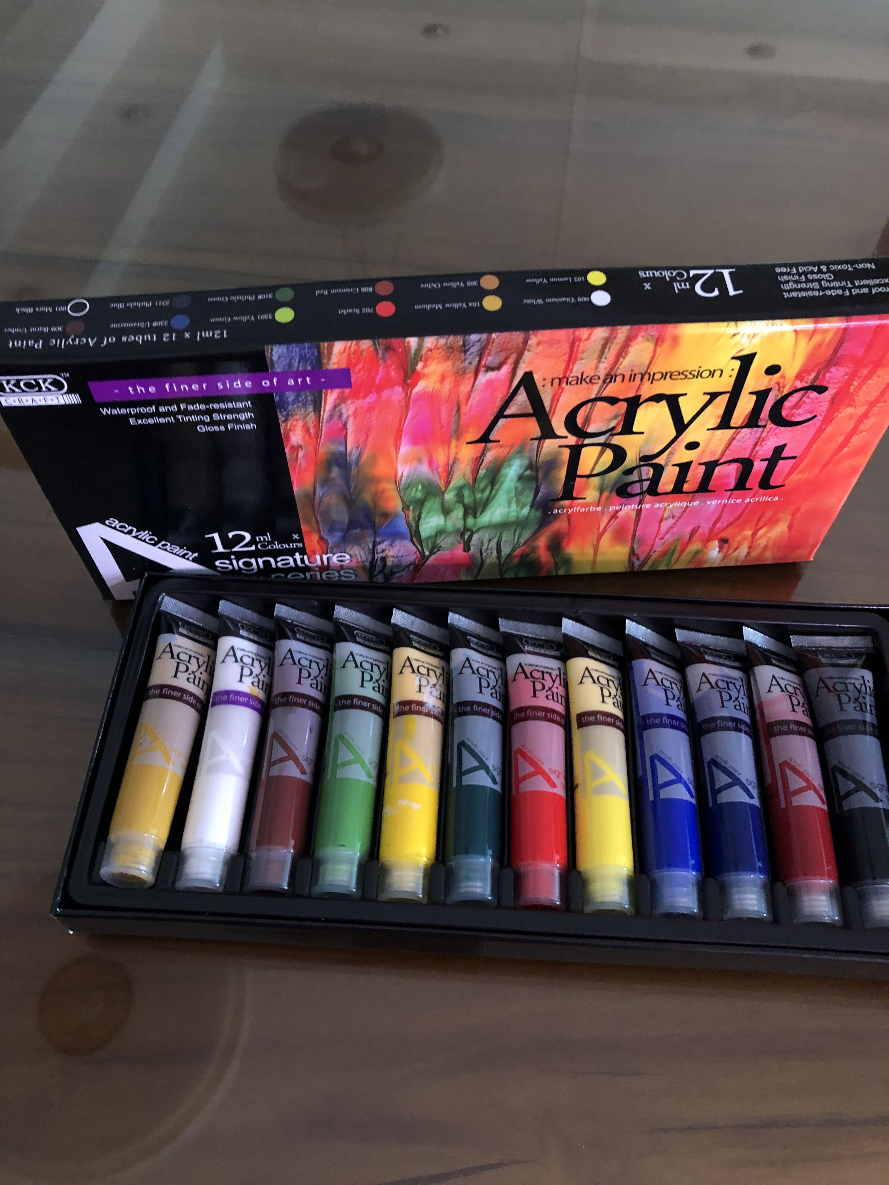KCK Acrylic Paint (12 Colours/Per Box), Hobbies & Toys, Stationery ...
