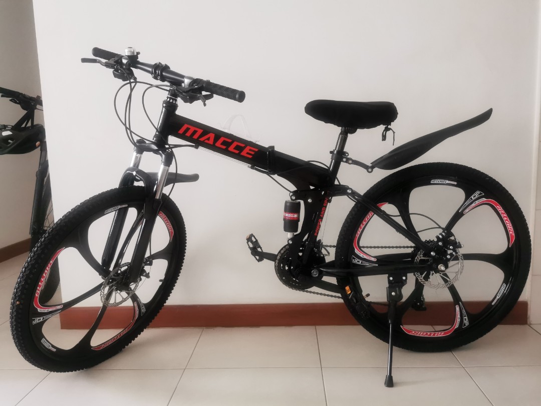 MACCE Foldable Mountain Bike 26 Inch 30 Speed Foldable Bicycle Double ...