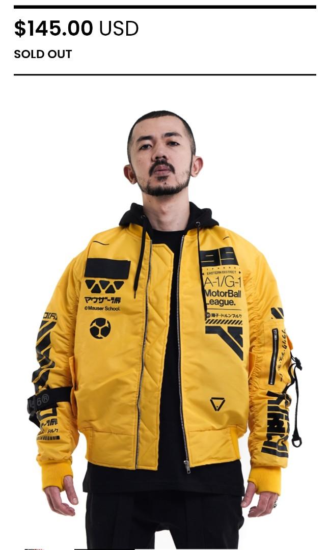 yellow techwear jacket
