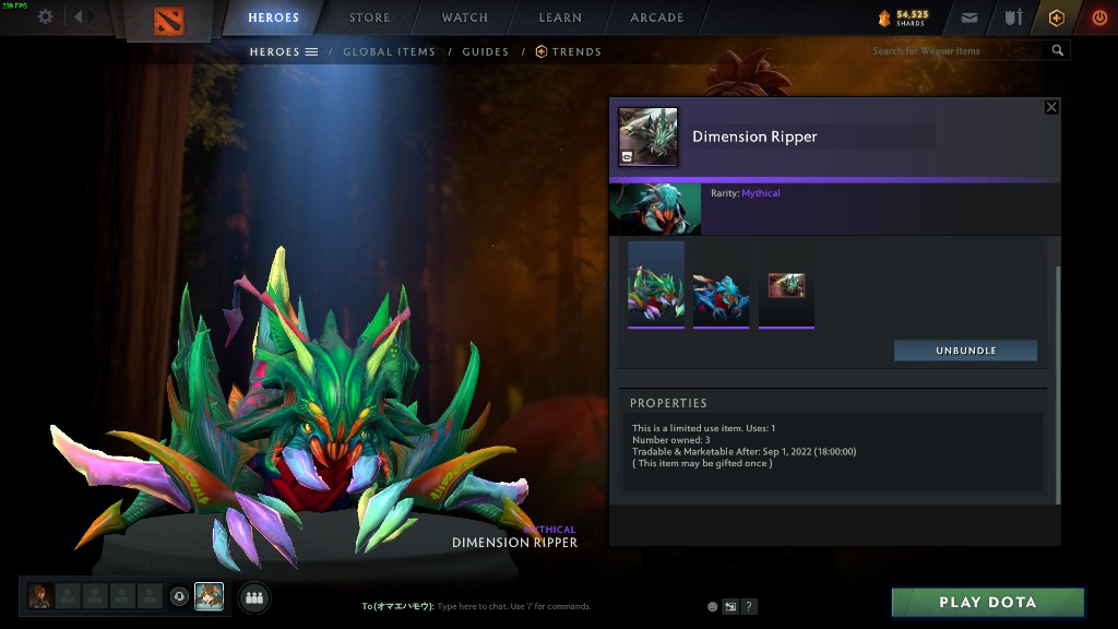Dota 2 Nemestice Weaver set - Dimension Ripper, Video Gaming, Gaming ...