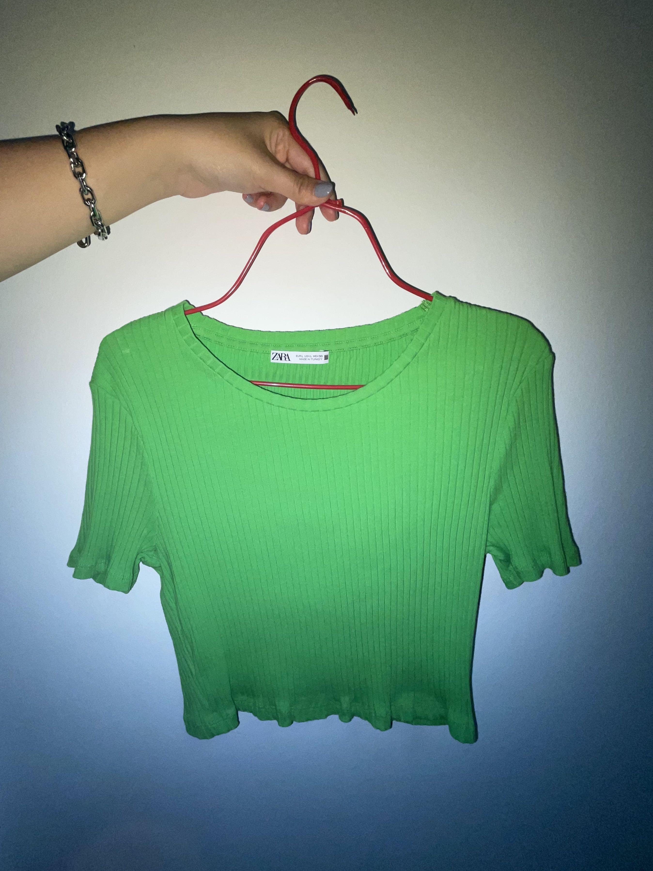 Neon Green Top, Women's Fashion, Tops, Shirts on Carousell